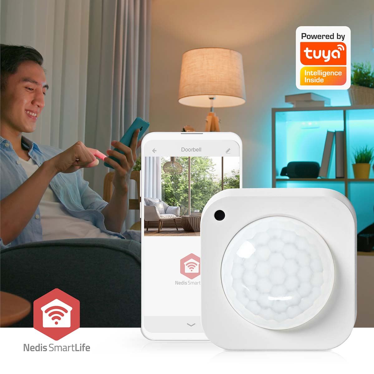 Nedis SmartLife Zigbee Smart Motion PIR Sensor Battery Powered / USB P