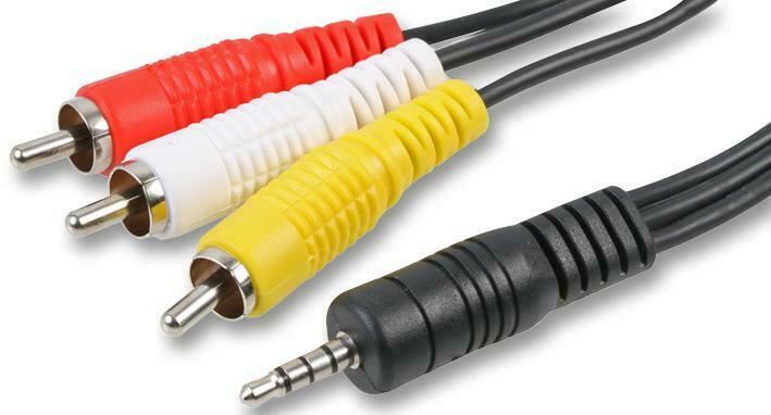 Ex-Pro 5m 3.5mm 4 Pole Jack Straight output to 3 x Phono Audio & Video
