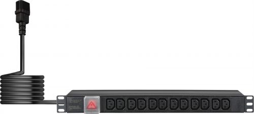 12-Way Horizontal IEC C13 Switched PDU 19-Inch 1U Power Distribution Unit 2m