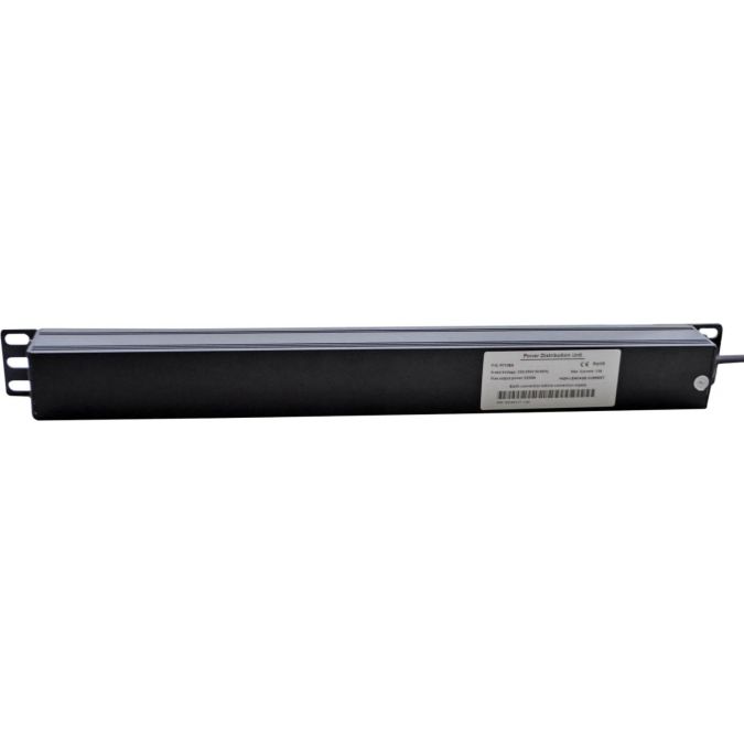 6-Way Horizontal 13A Surged Protected Switched PDU 19-Inch 1U Standardised Power Distribution ...